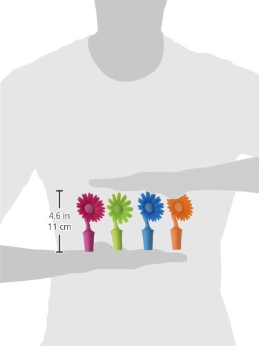 Southern Homewares Flower Bottle Stoppers - 4 Pack - Made of Silicone