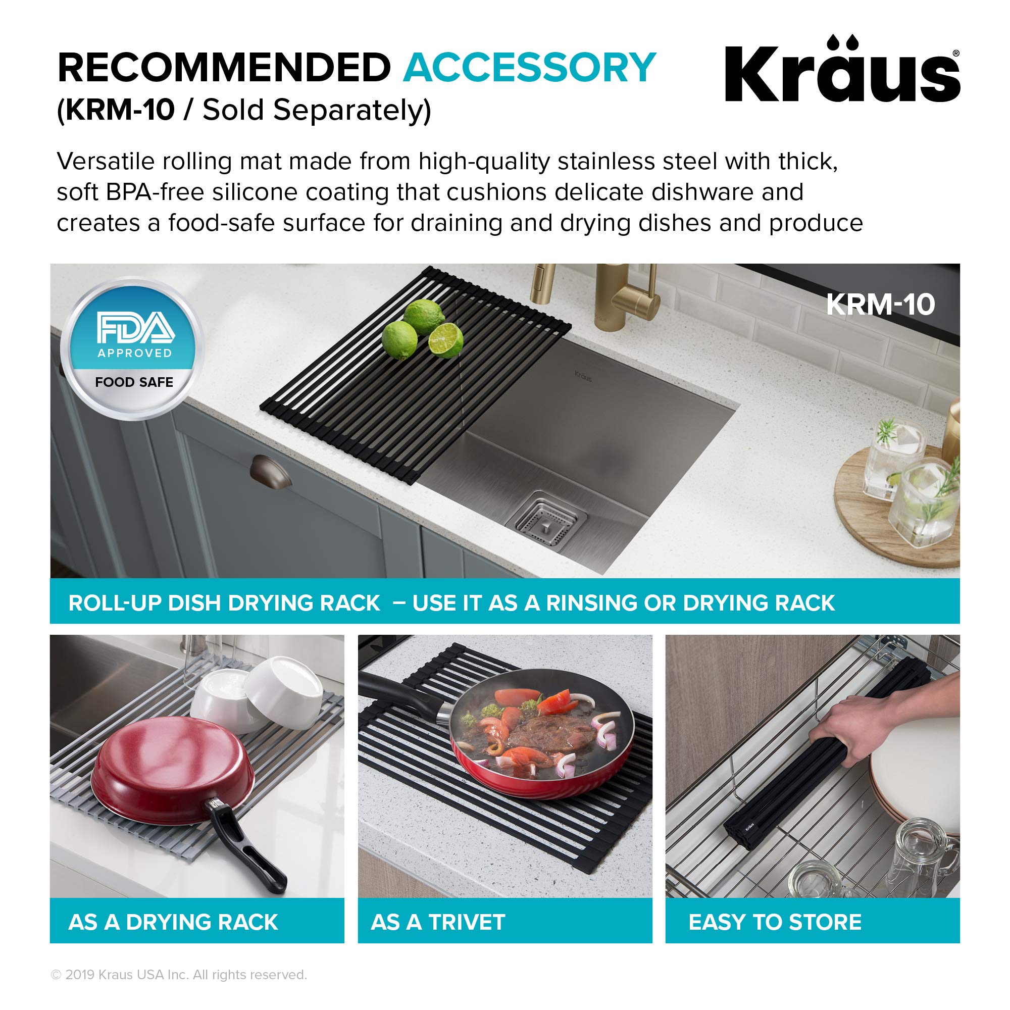 Kraus KHU15 PAX Kitchen Sink, 14.5", Satin