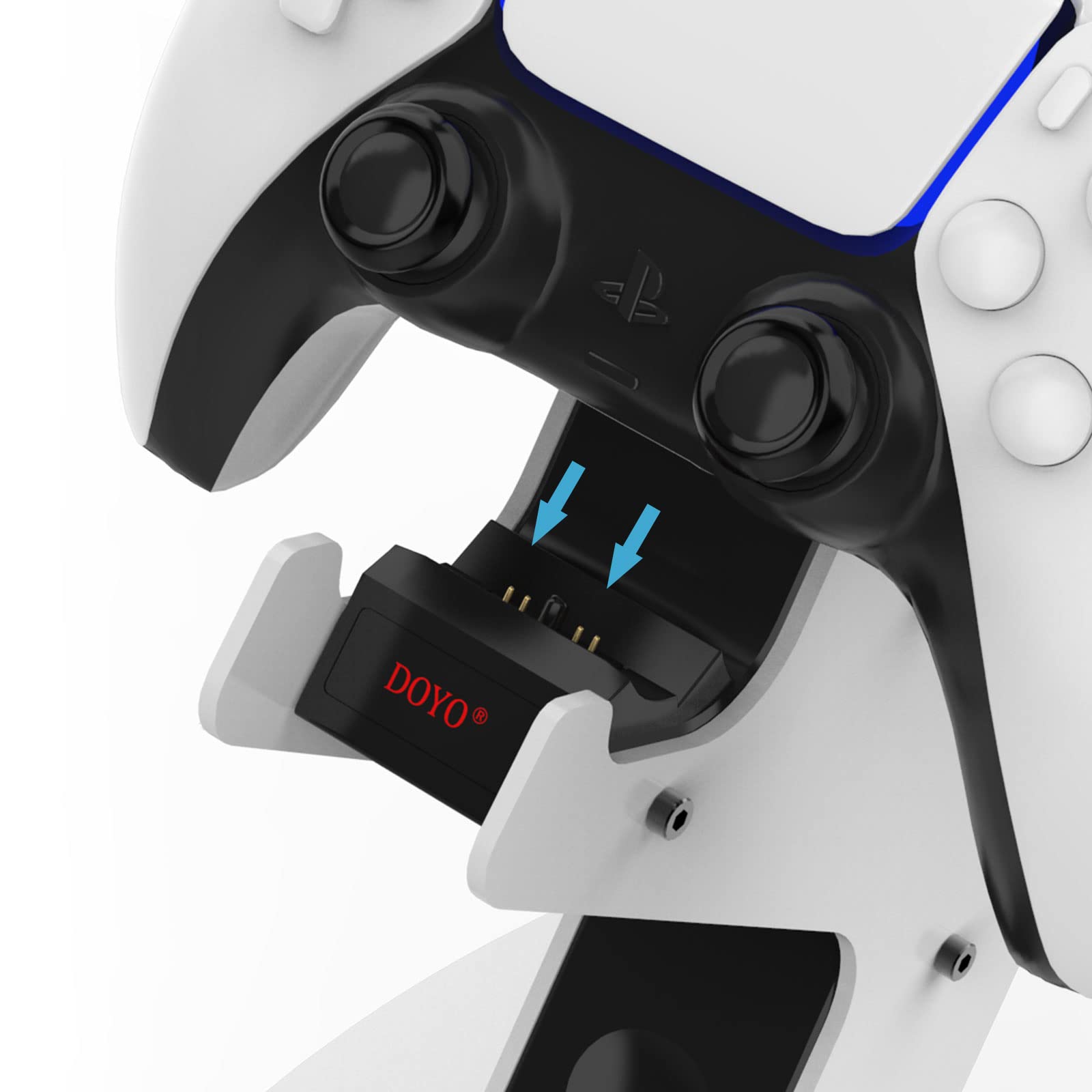 PS5 Controller Charger Station with Headset Headphone Organizer, Playstation 5 Controller Charging Dock Station with 2H Fast Charging Adapter 5V/3A, Replacement PS5 Controller Charger by DOYO