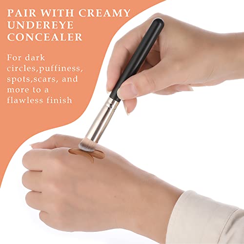 WLLHYF Concealer Brush Foundation Brush, Eye Mini Angled Flat Top Kabuki Nose Contour Brush, Liquid Blending Mineral Powder Makeup Tools (14 x 145mm, Long)