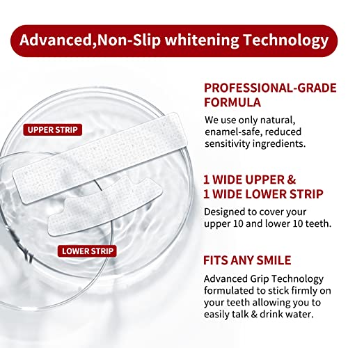 Teeth Whitening Strips for Teeth Sensitive, Professional Teeth Whitening Kit for Coffee Drinker, 28 Teeth Whitener Strips Coconut Flavor, 14 Treatments Easy to Use