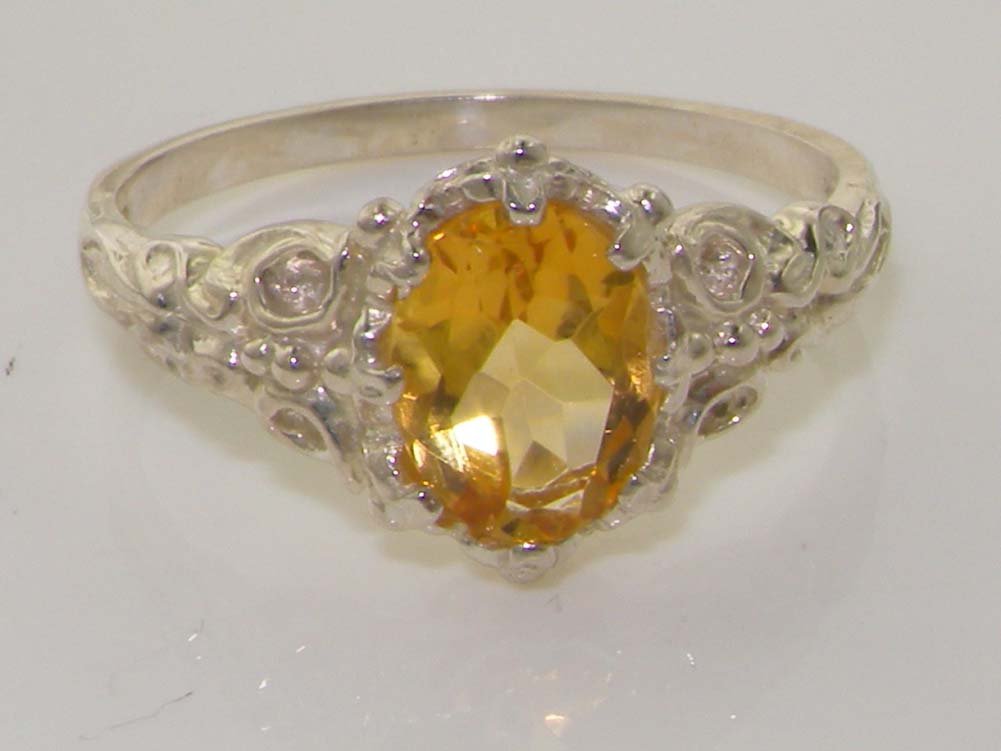 LetsBuyGold 925 Sterling Silver Natural Citrine Womens Promise Ring - Size 7.5