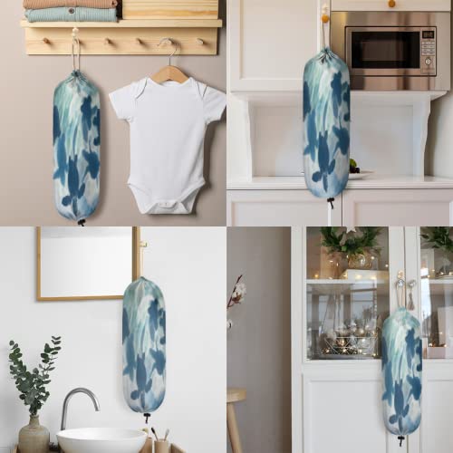 Sea Turtle Plastic Bag Holder, Underwater Turtle Grocery Bag Storage Holder Hanging Garbage Shopping Bag Trash Bags Organizer for Kitchen Home