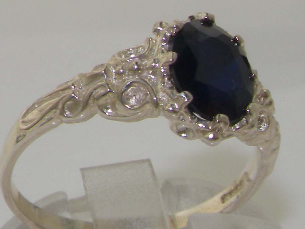 LetsBuyGold 925 Sterling Silver Real Genuine Sapphire Womens Solitaire Engagement Ring - Size 6