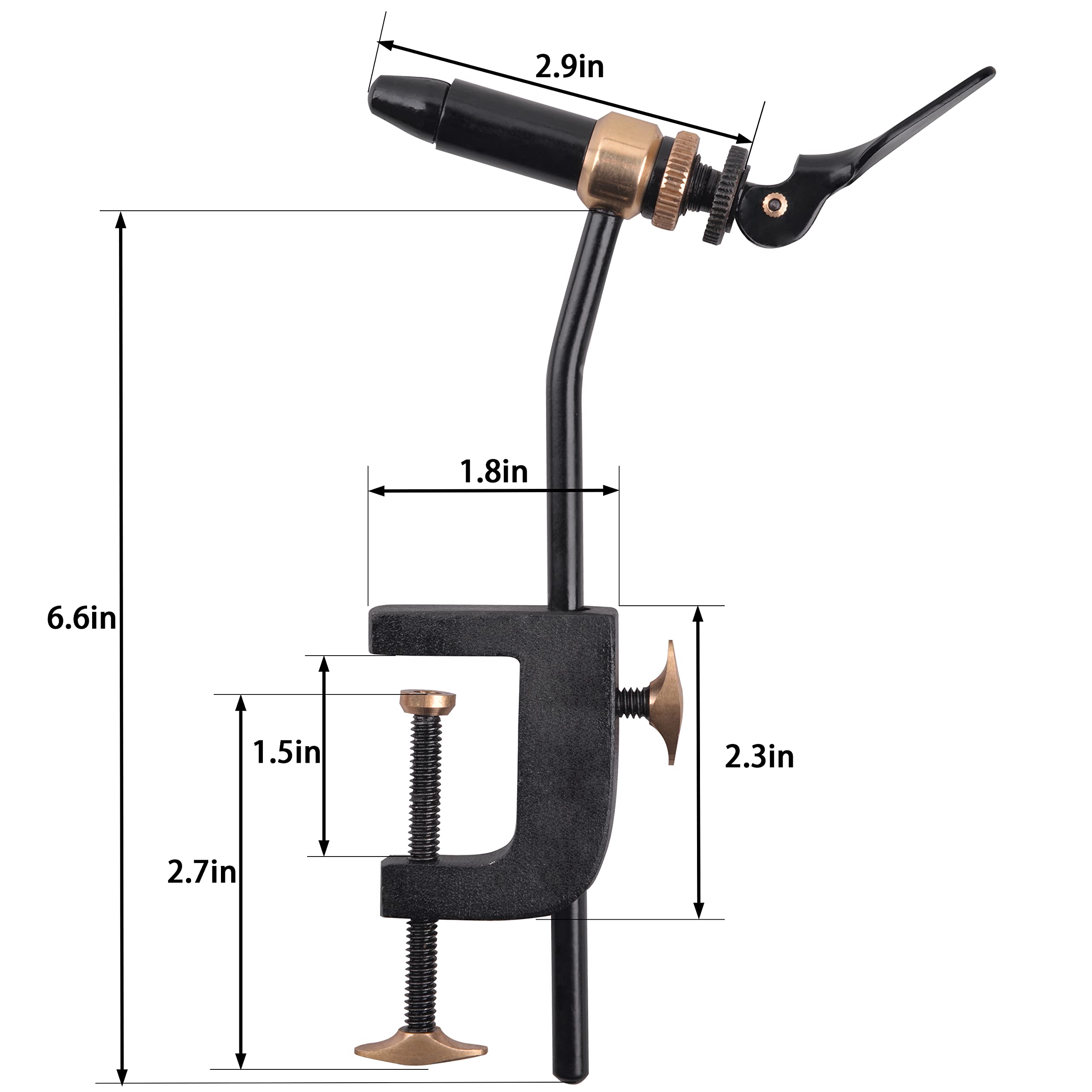 Rotary Fly Tying Vise, 360°Rotating Fishing Vise Clamp Practical Jig Tying Vise Fly Tying Tool for Jigs and Teasers