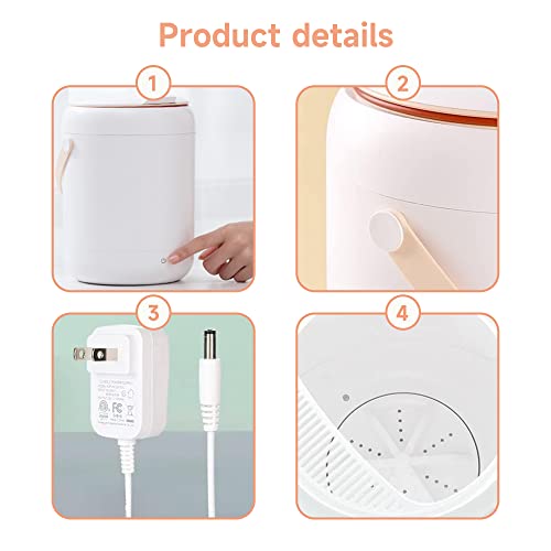 MEHIDFY Portable Washing Machine, 3L/100oz Ozone & Blue Light Deep Clean Washer Machine, Smart Timer Control Countertop Washer, Mini Clothes Washer for Underwear, Socks, Baby Clothes (White2)
