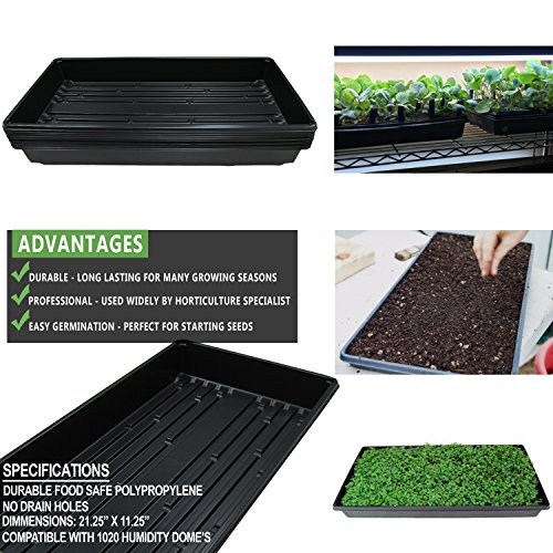 Yield Lab 10 x 20 Inch Black Plastic Propagation Tray (10 Pack) β Hydroponic, Aeroponic, Horticulture Growing Equipment