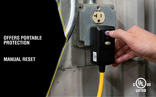Woods 2814 Coleman Power Block with Gfci; 125 V; 15 A; 12/3 Awg Sjtw; 3-Outlet; Yellow