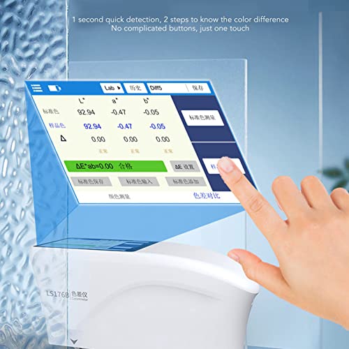 Spectrophotometer, Professional Strong Analysis Color Difference Tester 3.5in Touch Screen Accurate with Software for Whiteness Yellowness
