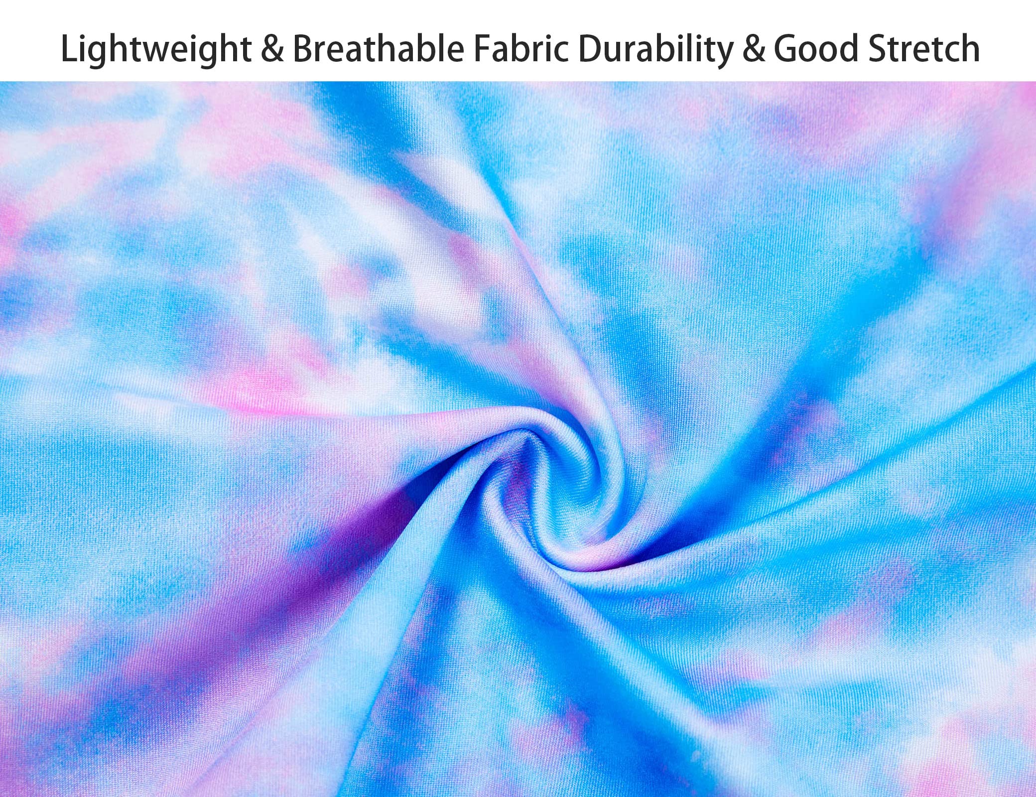 rainbowsnow Gymnastics Leotards for Girls Long Sleeve Size 6-7 Years Old Blue Tie Dye Pattern Cute Fitted Winter Gym Leos Tumbling Bodysuits
