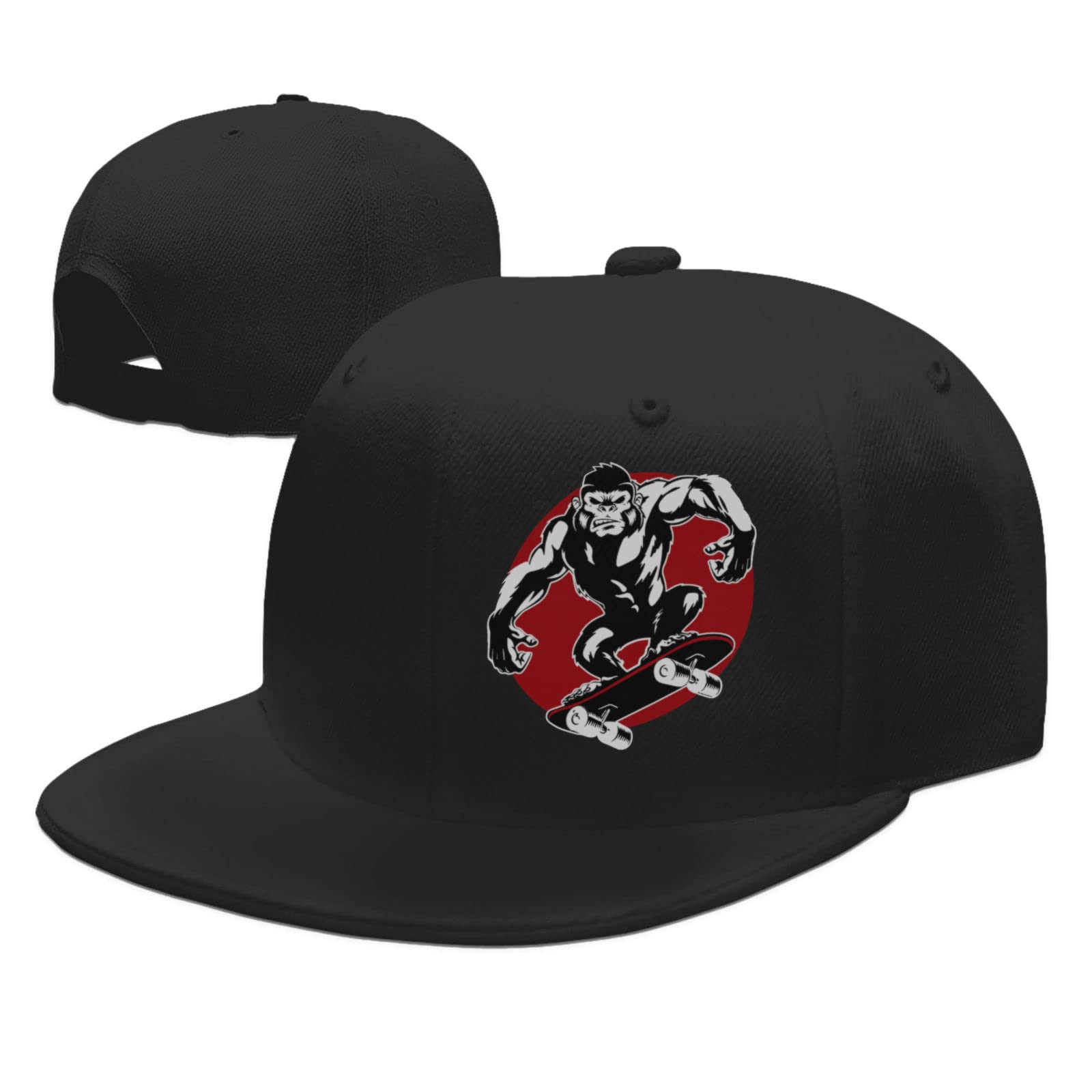Negi Classic Flat Bill Hats for Men Wome, Black Snapback Hats for Men Flat Bill Mens Hats Snap Backpack Snapback Extender Fitted Hats Mens Snapback Hats