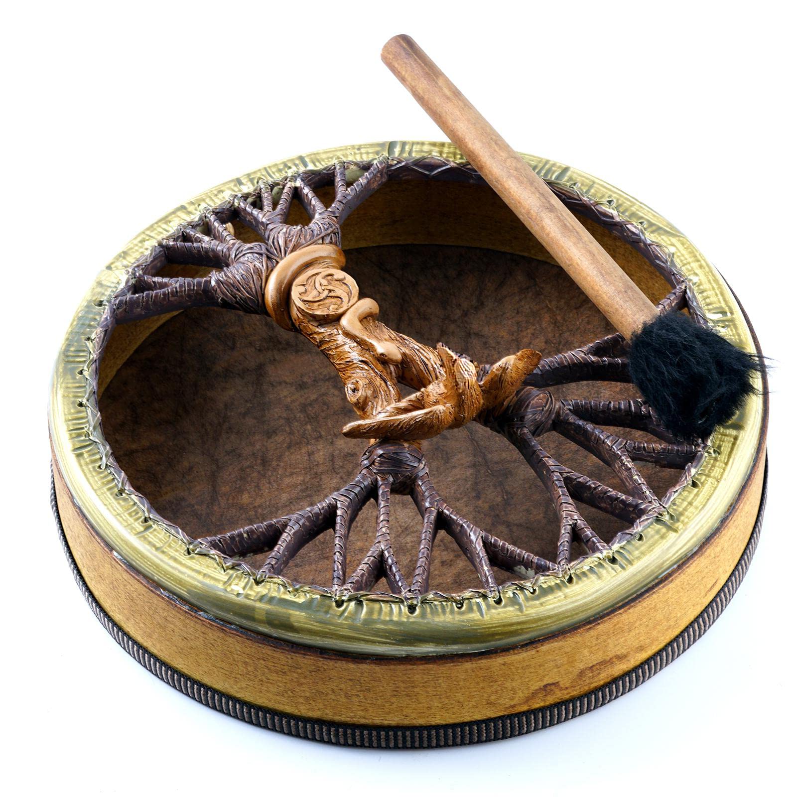 SGZJGBYH Tree Of Life Siberian For Adults Shaman Drum,Bodhran Multifunctional Music Drum YS-001