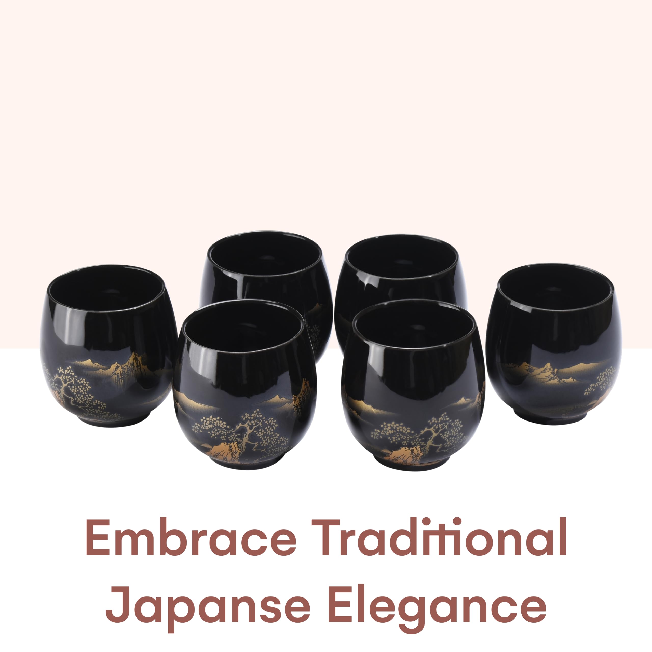 Kitchtic Japanese Porcelain Tea Set: Authentic Ceramic Teapot & Cups - Elegant Design for Tea Parties and Daily Use - Microwave & Dishwasher Safe - Ideal Gift for Tea Enthusiasts - 7 Pcs - Black