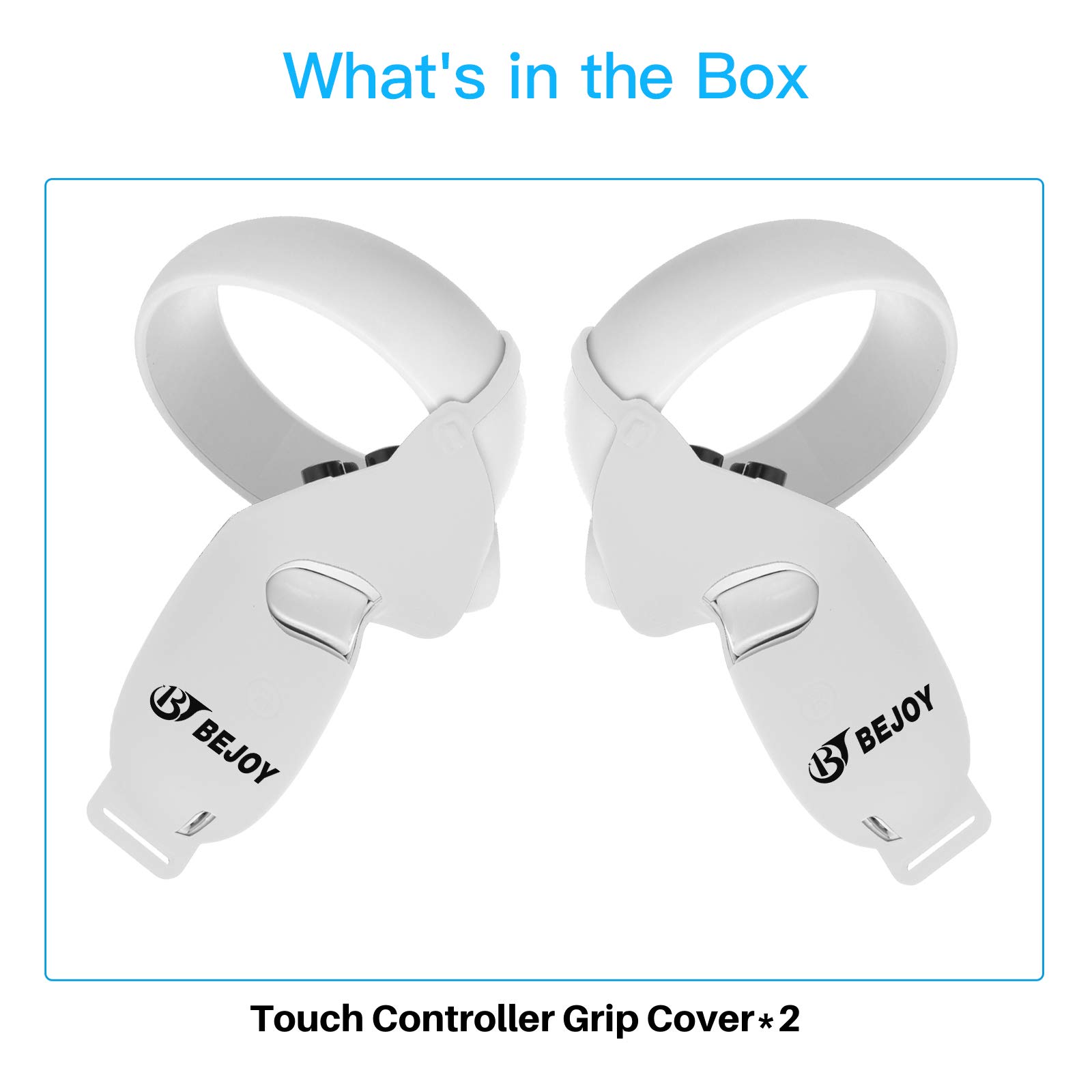 Newest BEJOY Quest 2 Touch Controller Grip Handle Cover, Anti-Slip Sweatproof Protective Controller Grip, Accessories Silicone Grip Protection Cover (Matte White)