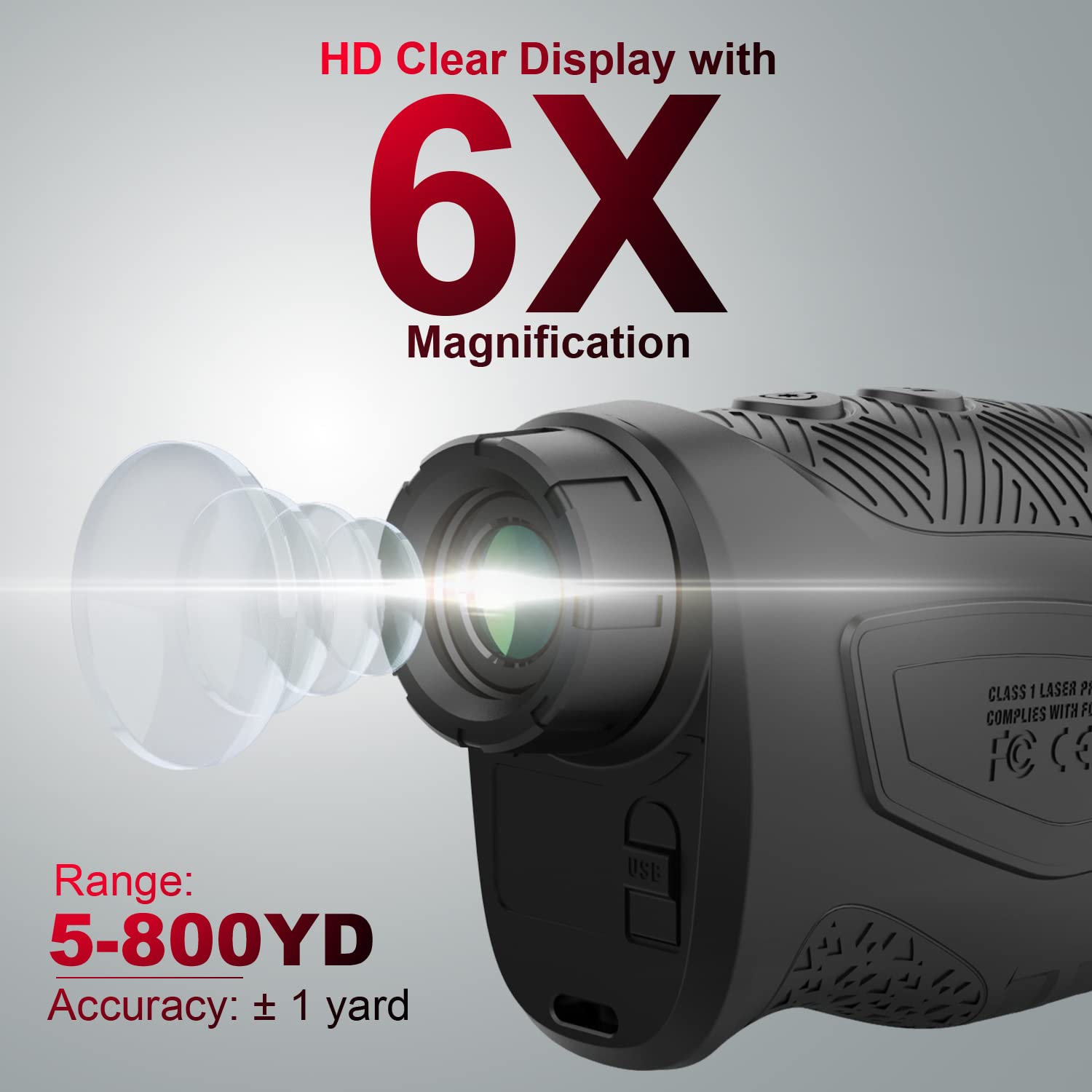 Range Finder Golfing, Fyobyye 800 Yards Golf Hunting Rangefinder with Slope Switch, High Precision Range Finder with Flag Pole Locking Vibration, 6X Magnification Golf Range Finder Gifts for Men