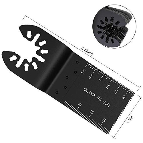 Littlegrass 20pcs Bi-Metal/Wood Universal Oscillating Saw Blades Multitool Quick Release Tool Blades For Fein Multimaster Dewal Porter Rockwell Cable Black Decker Bosch Craftsman Dremel Chicago