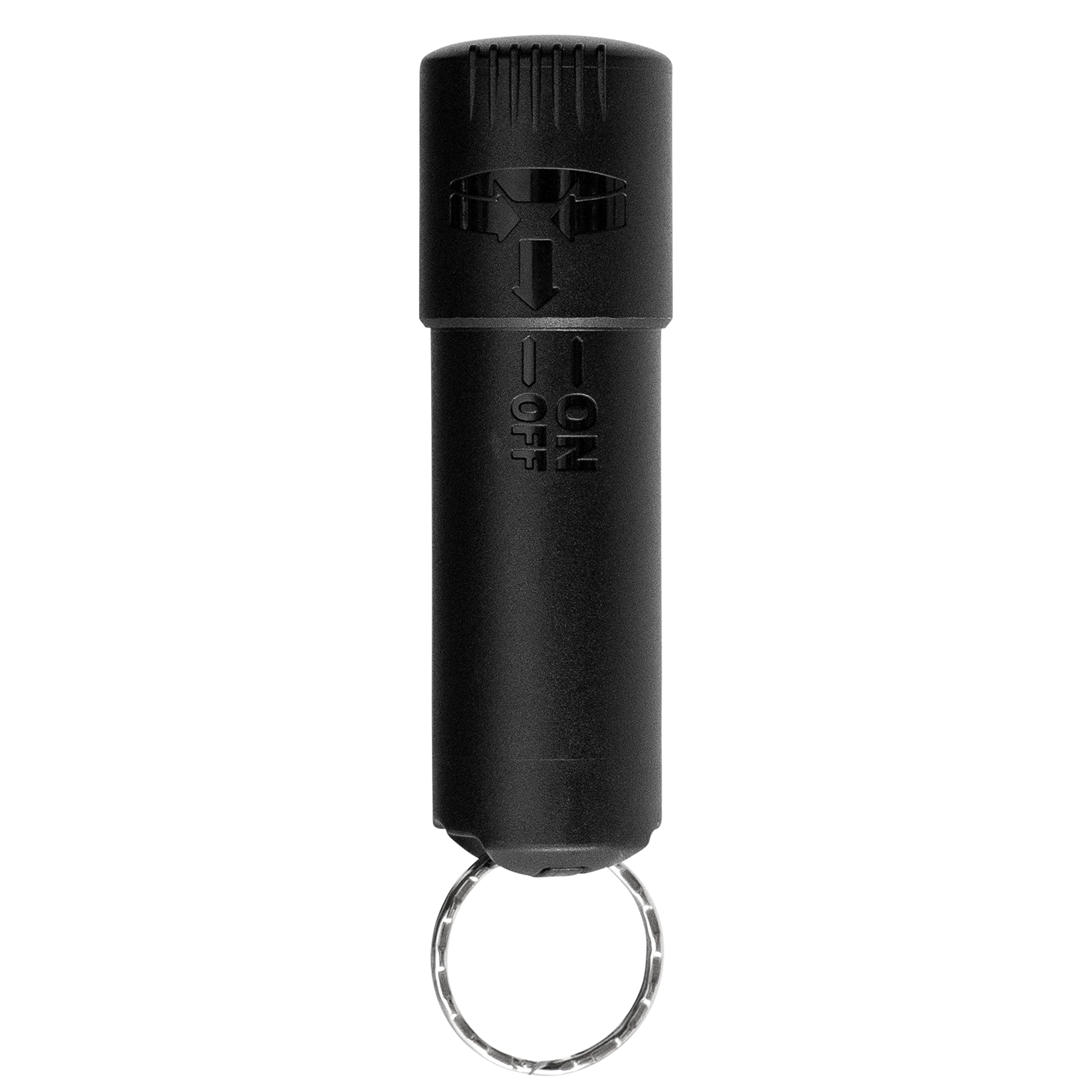 POLICE MAGNUM Pepper Spray Spin Top- SMALL & COMPACT Keychain for Security Protection- 1/2oz Black