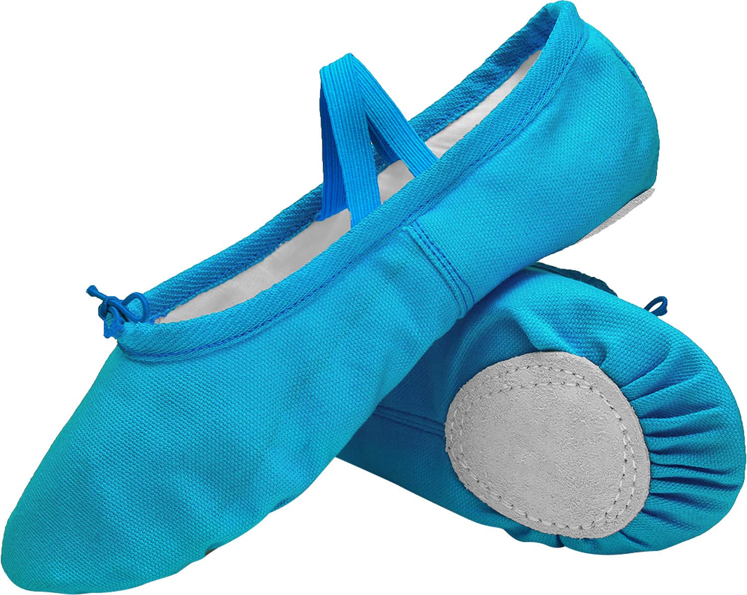 L-RUN Kids Girls Classic Canvas Practise Ballet Dancing Yoga Shoes Blue