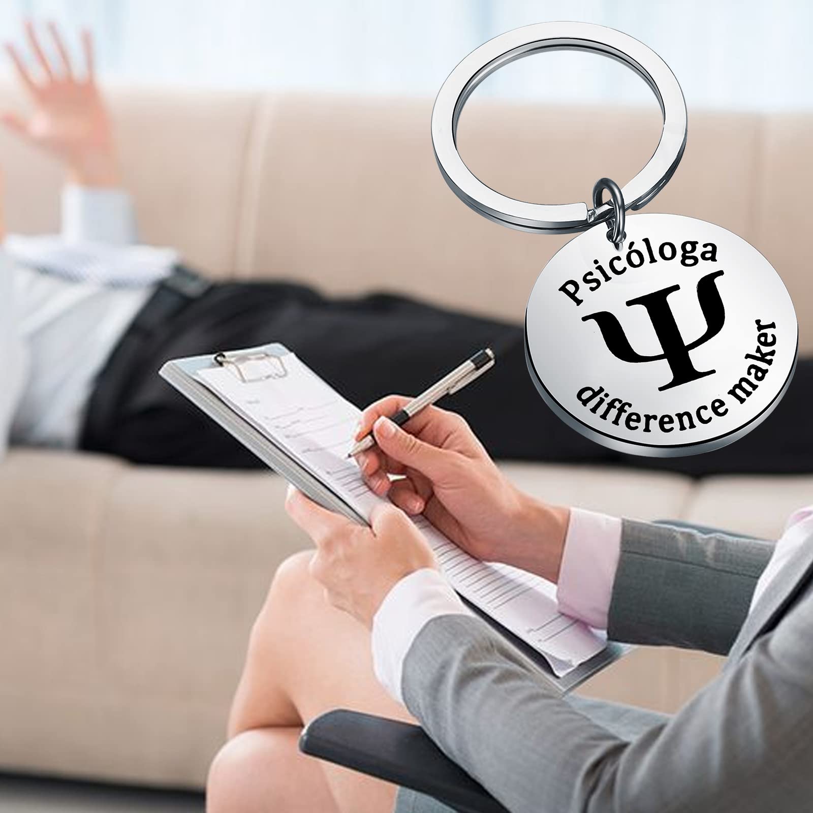 Psychology Keychain Psychologist Gift School Psychologist Jewelry Psych Student Gift Psicóloga Difference Maker Keychain (Psicóloga difference maker)