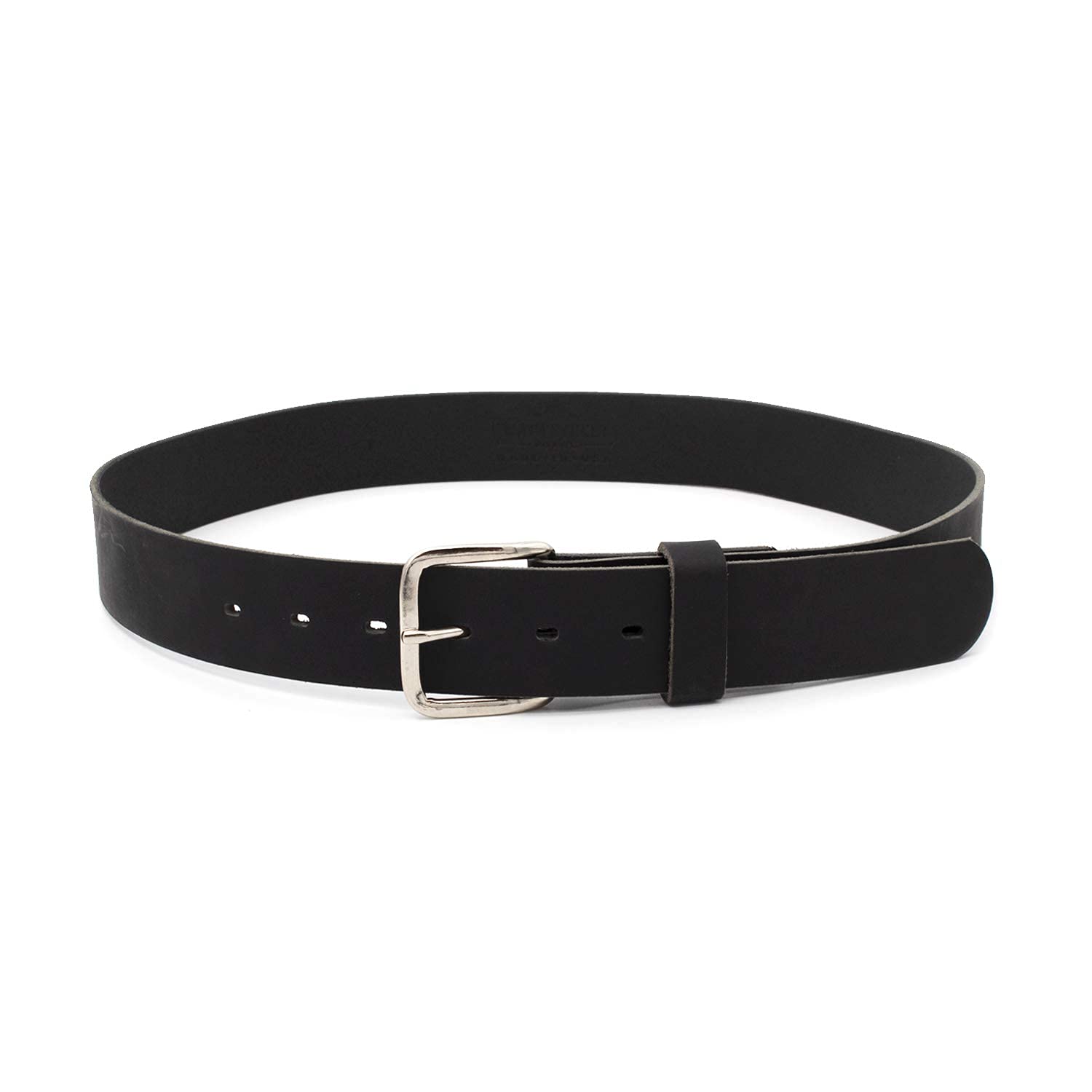 Main Street Forge Journeyman Leather Belt | Made in USA | Black w/Silver Buckle | Size 36