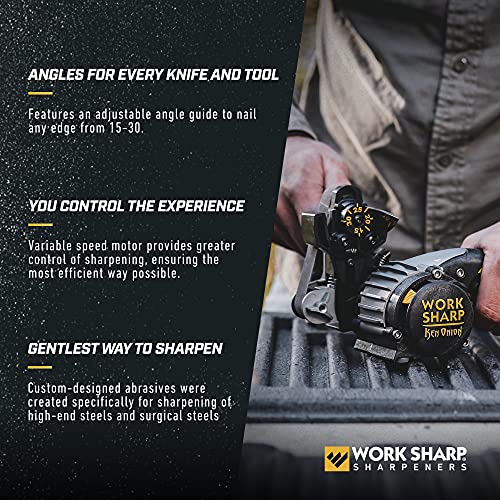 Work Sharp Ken Onion Knife Sharpener Tool - Adjustable Knife Sharpening System - For Knives, Scissors, Serrated Blades, & Tools