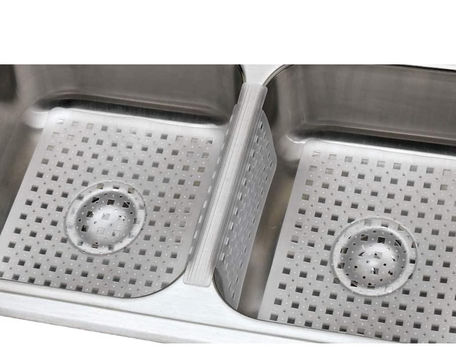New Clear Kitchen Dish Safe Kitchen Sink Protector Mat Pad Set, 3 Piece Combo Set Includes -2 Sink Mats - 1 Sink Saddle