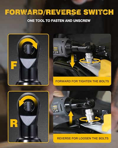 RIDA Cordless Electric Ratchet Wrench Set 40 Ft-lbs 400 RPM 3/8" 12V Cordless Ratchet Kit w/ 2-Pack Li-Ion Batteries & 60-Min Fast Charge, Variable Speed Trigger 8 Sockets New Year presents