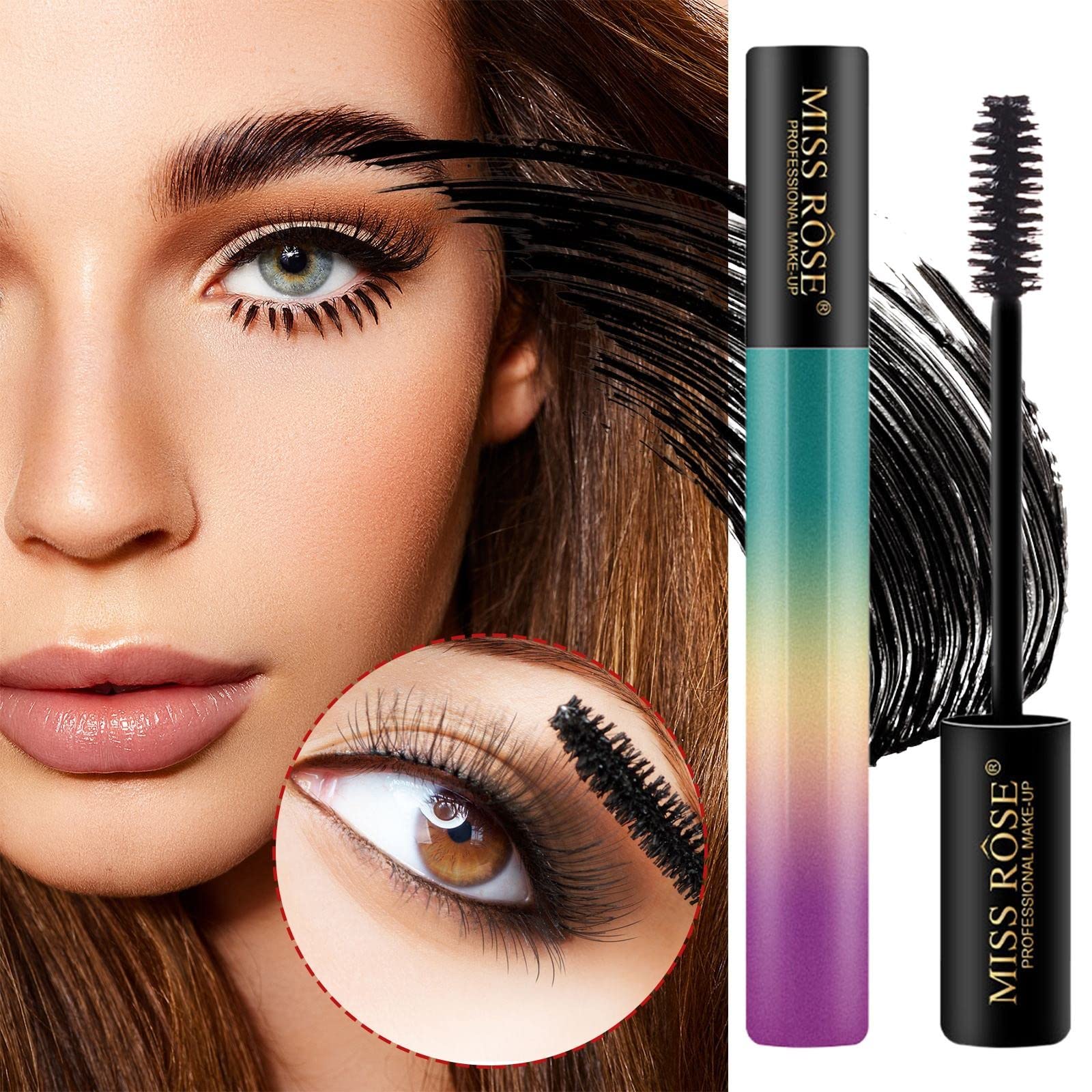 Long EyelashesNatural Mascara Thicker All Exquisitely For Longer -Proof Day Voluminous Eyelashes -Proof Thick Silk Fiber Waterproofs mascara Copper Mascara