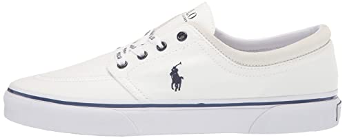 POLO RALPH LAUREN Men's Faxon X Sneaker, White/Newport Navy Pp, 11 M US