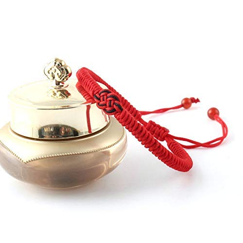 RINHOO Red Black Mix White Infinity Love Multicolor Lucky Bracelet for Men Women Tibetan Lucky Amulet Knot Bracelet Woven Thread String for Friend and Couple Peace and Protection (2PCS Black+Red)