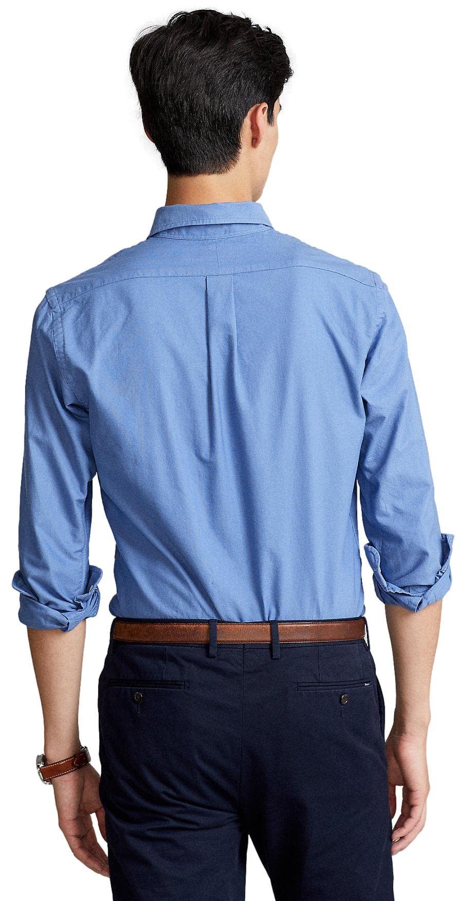 Polo Ralph Lauren Men's Long Sleeve Oxford Button Down Shirt (M, TattersallPink)