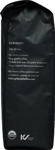 Kicking Horse Coffee, 454 Horse Power, Dark Roast, Whole Bean, 10 oz - Certified Organic, Fairtrade, Kosher Coffee