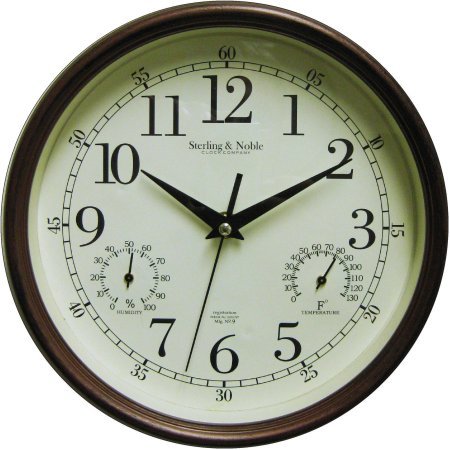 Mainstays Indoor/Outdoor Wall Clock, Antique Bronze