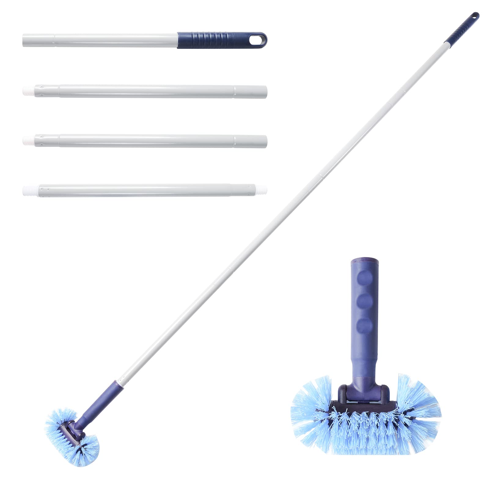 Tub and Shower Scrubber Brush with Long Handle, 56 inch Multipurpose Scrub Brush for Bathtub, Tile Bathroom, Shower, Floor Cleaning Extendable Bathtub and Tile Cleaning Brush
