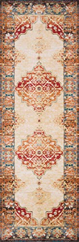 Loloi II Isadora Collection ISA-04 ANT. Ivory/Sunset, Transitional 8'-0" x 10'-0" Area Rug
