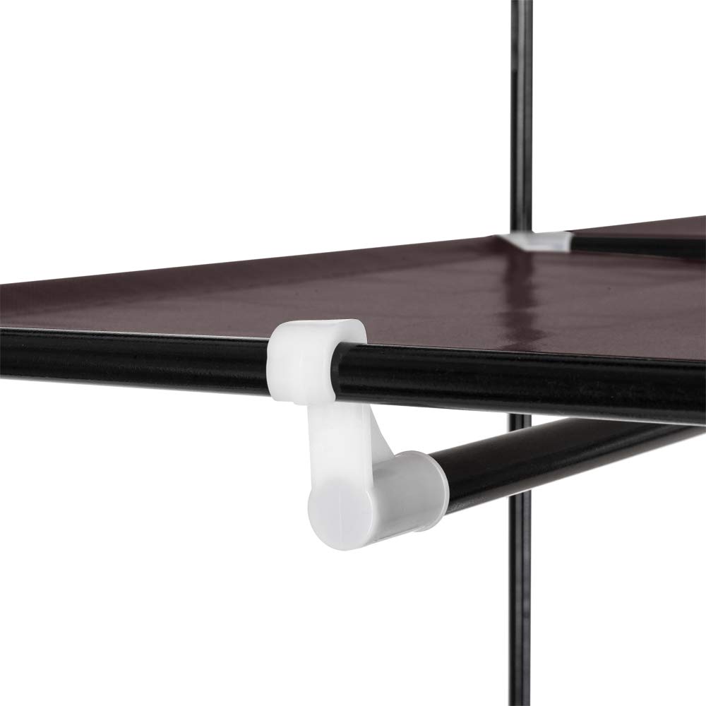 Knocbel 69" Tall Freestanding Closet Organzier Clothes Garment Rack with Storage Shelves & 2 Hanging Rods (Black)