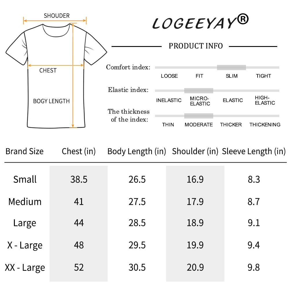 LOGEEYAR Mens Premium Fitted Short-Sleeve Contrast Color Stitching T-Shirt (M, Navy Blue)