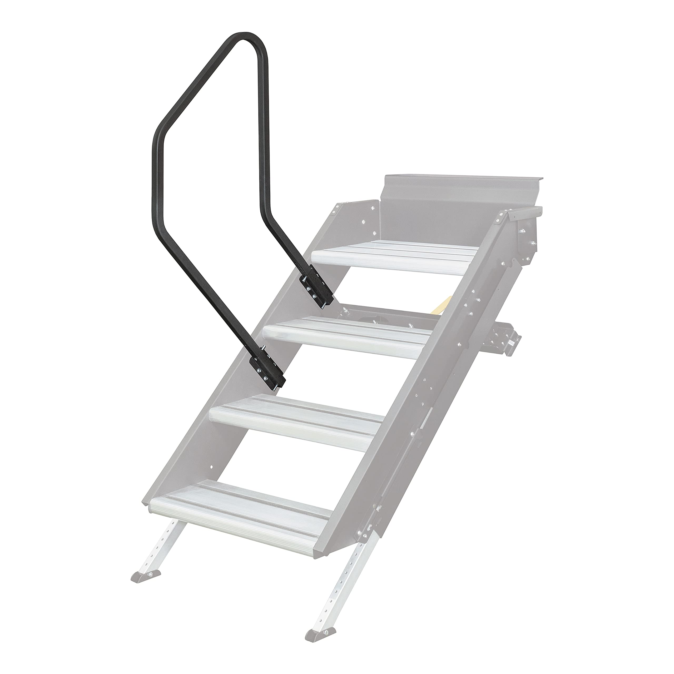 Lippert Solid Step Entry Assist Handrail, Accommodates Door Widths up to 36”, Easy Installation, Locking Pins for 5” Adjustment, for 5th Wheel RVs, Travel Trailers, Motorhomes - 799640, Black