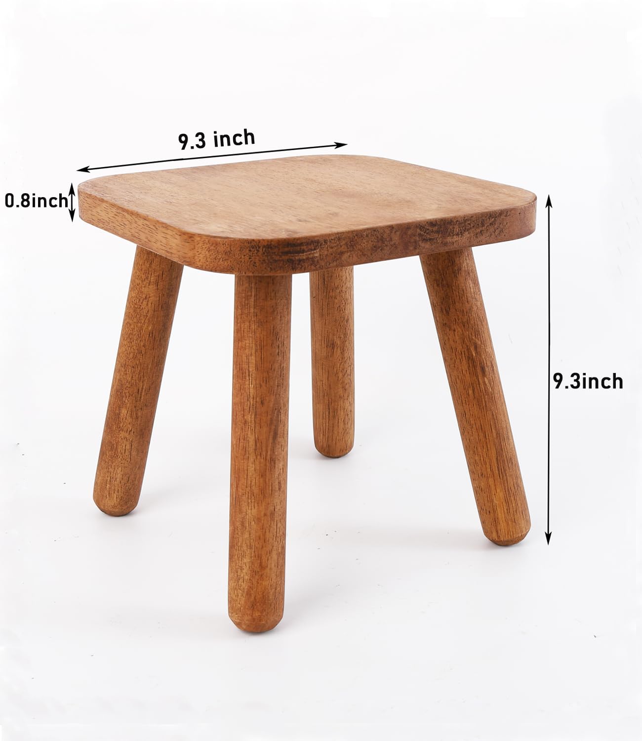 zaowofires Solid Wood Step Stool,Milking Stool, Plant Stand, Round Foot Stool, Removable Portable Stool, Shoe Changing Stool, Small Short Stooll (Walnut)