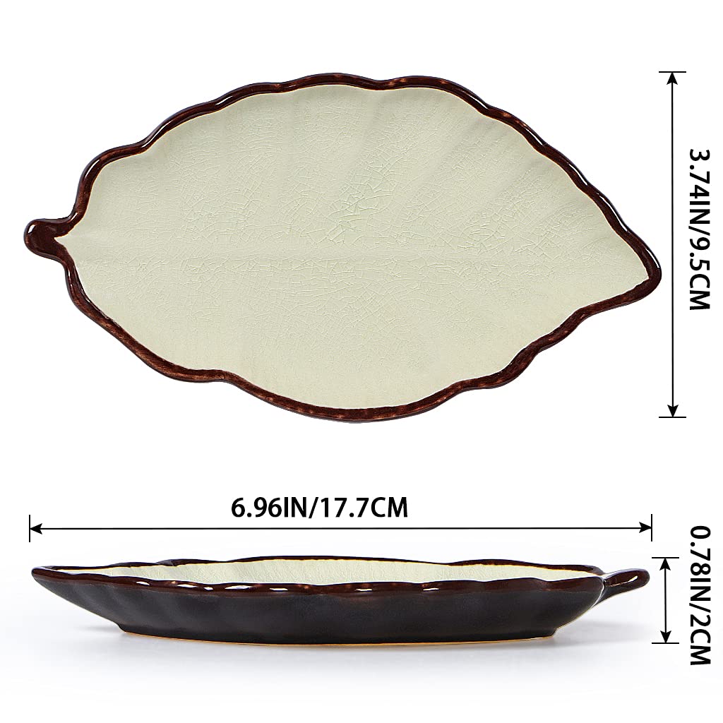 Sanbege 2 Pack Leaf Spoon Rest, Ceramic Ladle Holder, Modern Farmhouse Decorative Utensil Rester for Stove Top, Kitchen Counter, Dining Table, Coffee Station (Teal)