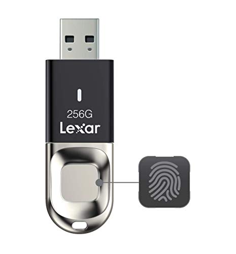 Lexar JumpDrive Fingerprint F35 256GB USB 3.0 Flash Drive, Black/Silver (LJDF35-256BBKNA)