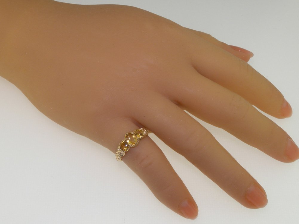 LetsBuyGold 10k Yellow Gold Real Genuine Citrine Womens Band Ring - Size 7