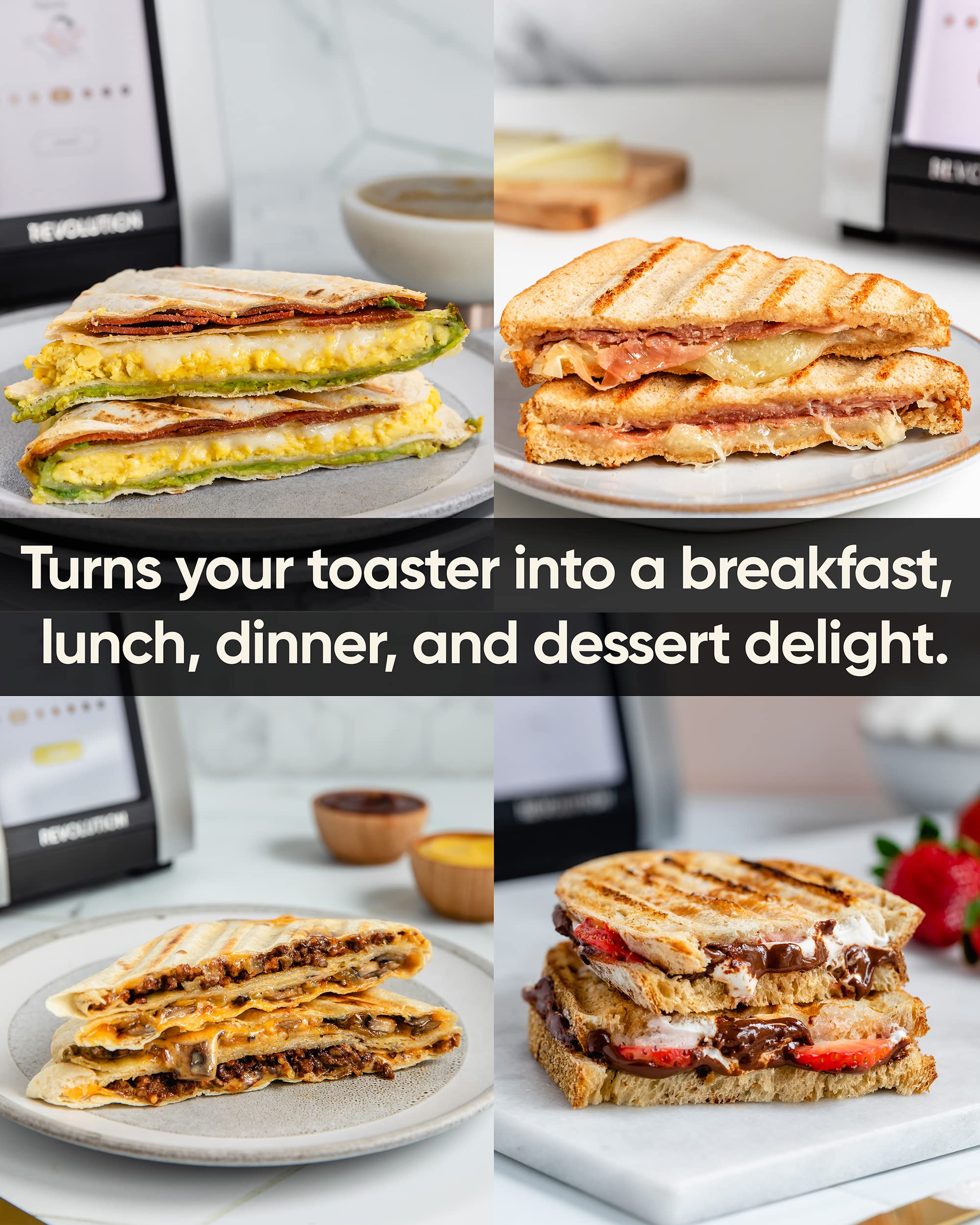 Revolution R270 High-Speed Touchscreen Toaster, 2-Slice Smart Toaster with Patented InstaGLO Technology, Warming Rack & Panini Press