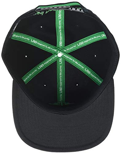 LRG mens Lrg Men's Lifted Research Group Logo Flat Bill Snapback Hat, Black/Green, One Size US
