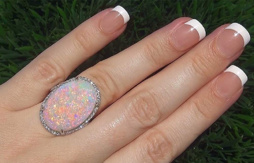 LRGKMCWTOB Women's Large 925 Silver Fire Opal Gemstone Ring Oval Cut Micro Mosaic Cubic Zirconia Ring Wedding Engagement Ladies Jewelry Size 6-10 (US code 8)