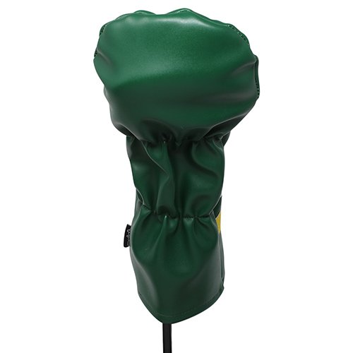 Majek Retro Golf Headcover Green White and Yellow Vintage Leather Style 1 Driver Head Cover Fits 460cc Drivers Classic Look
