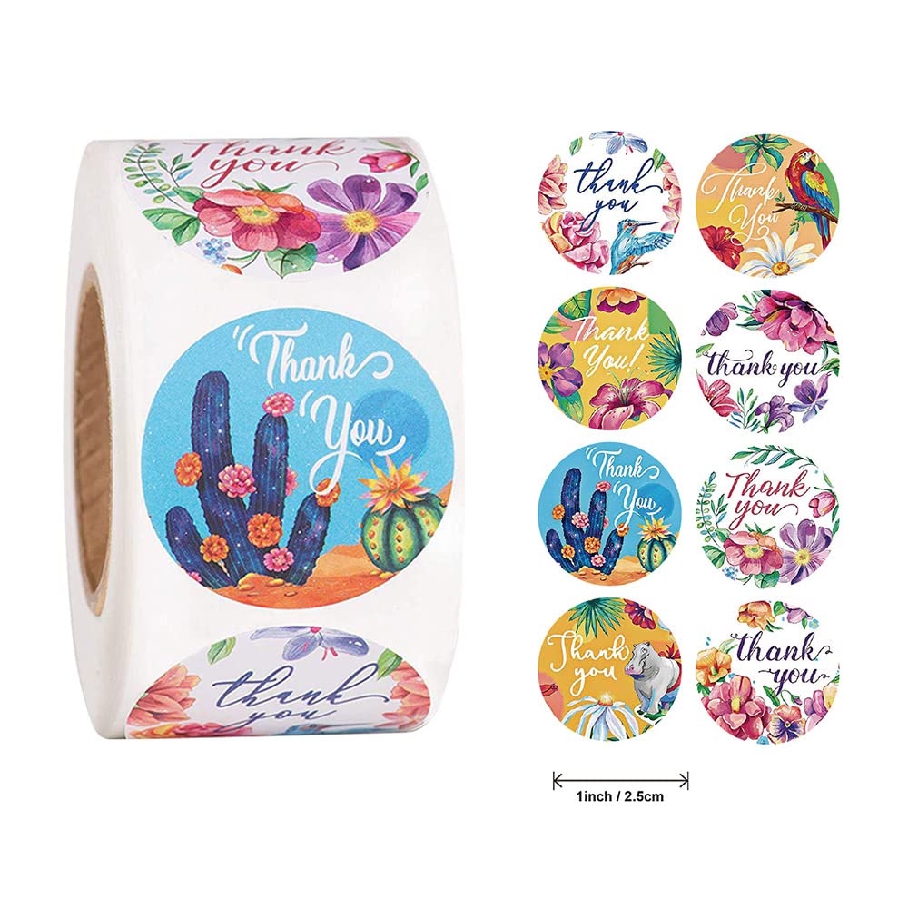 Thank You Stickers Rolls, 1000Pcs 1 Inch Thank You for Supporting My Small Business Envelope Seals (A)