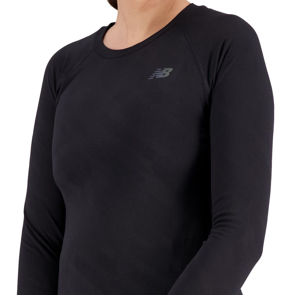 New Balance Women's Q Speed Jacquard Long Sleeve 23, Black, Medium