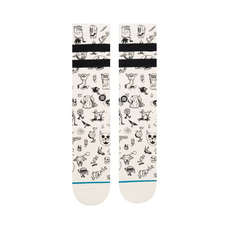Stance Tagged Crew Socks (Large, Offwhite)