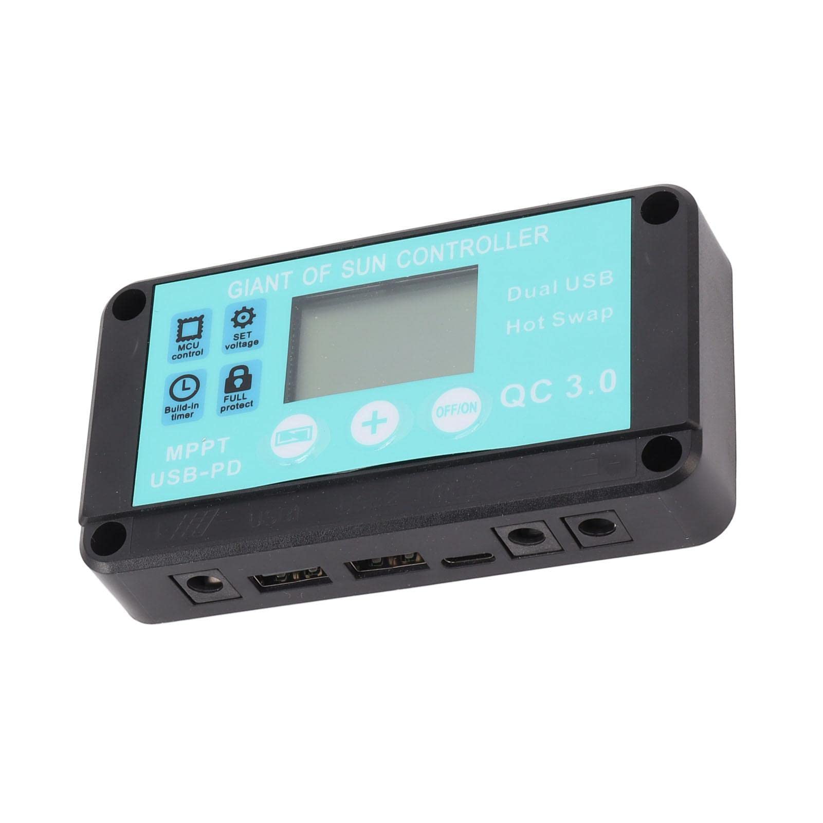 MPPT 10A 12V/24V Solar Controller with Dual USB Port LCD Display MPPT Solar Panel Regulator Fit for Lithium Battery